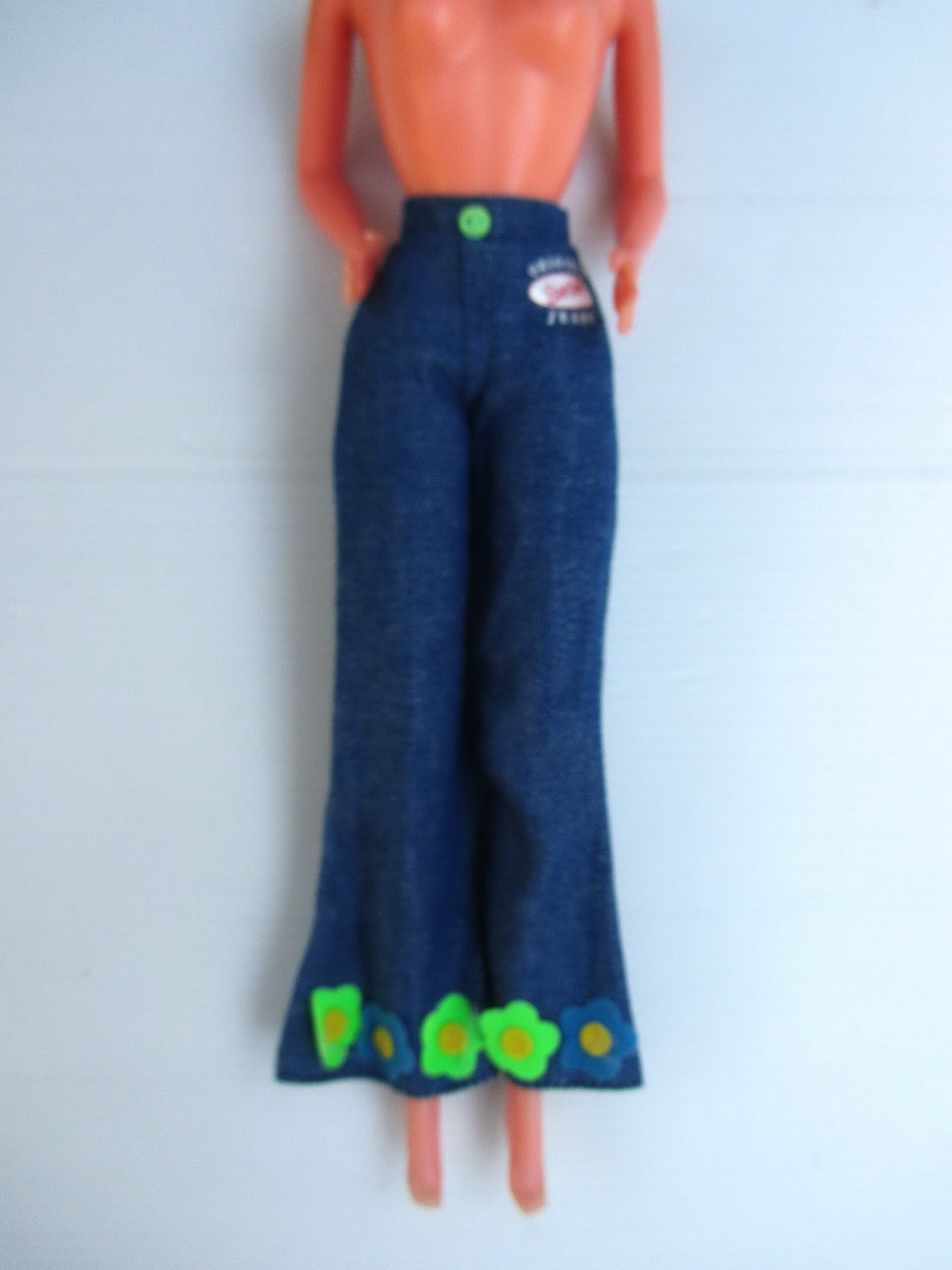 Denim Jeans with Flowers on Bottom Hem ORIGINAL BARBIE JEANS (Jean ...