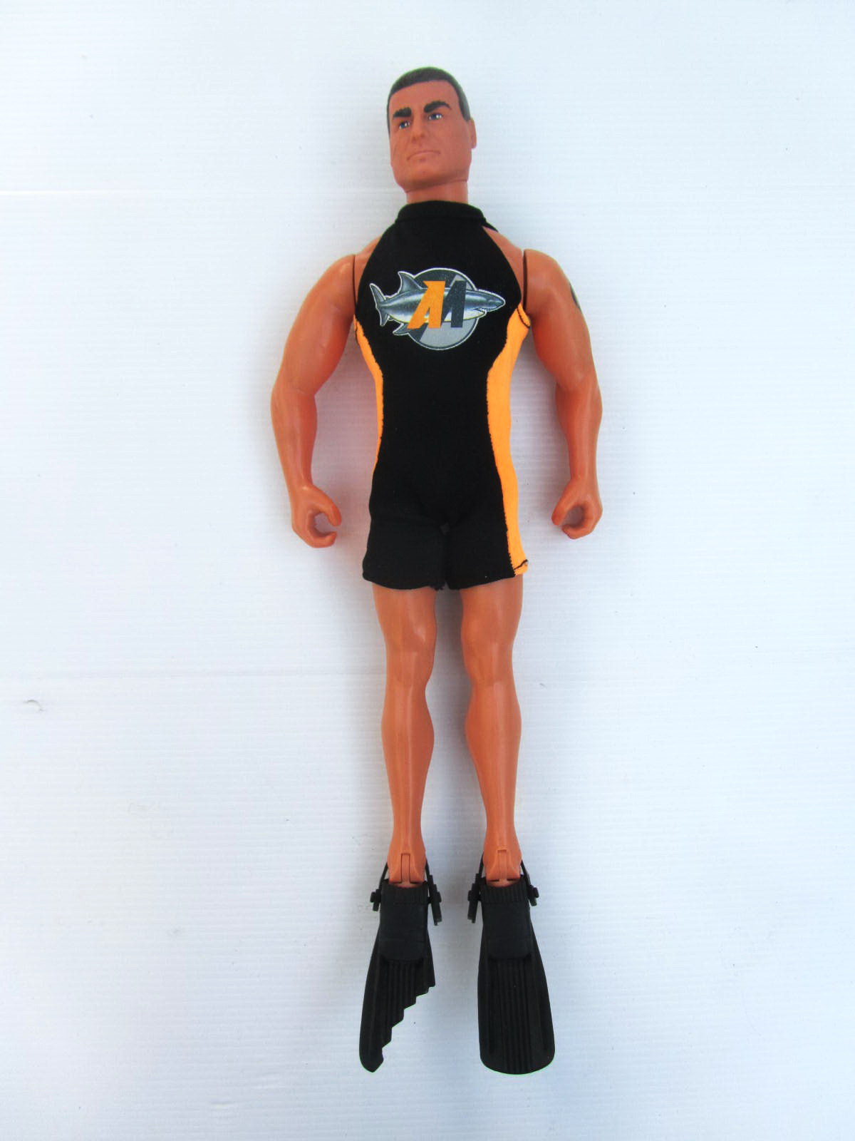 Action Man SWIMMER SCUBA with Shark Attack Flippers & Wind-Up Rotating ...