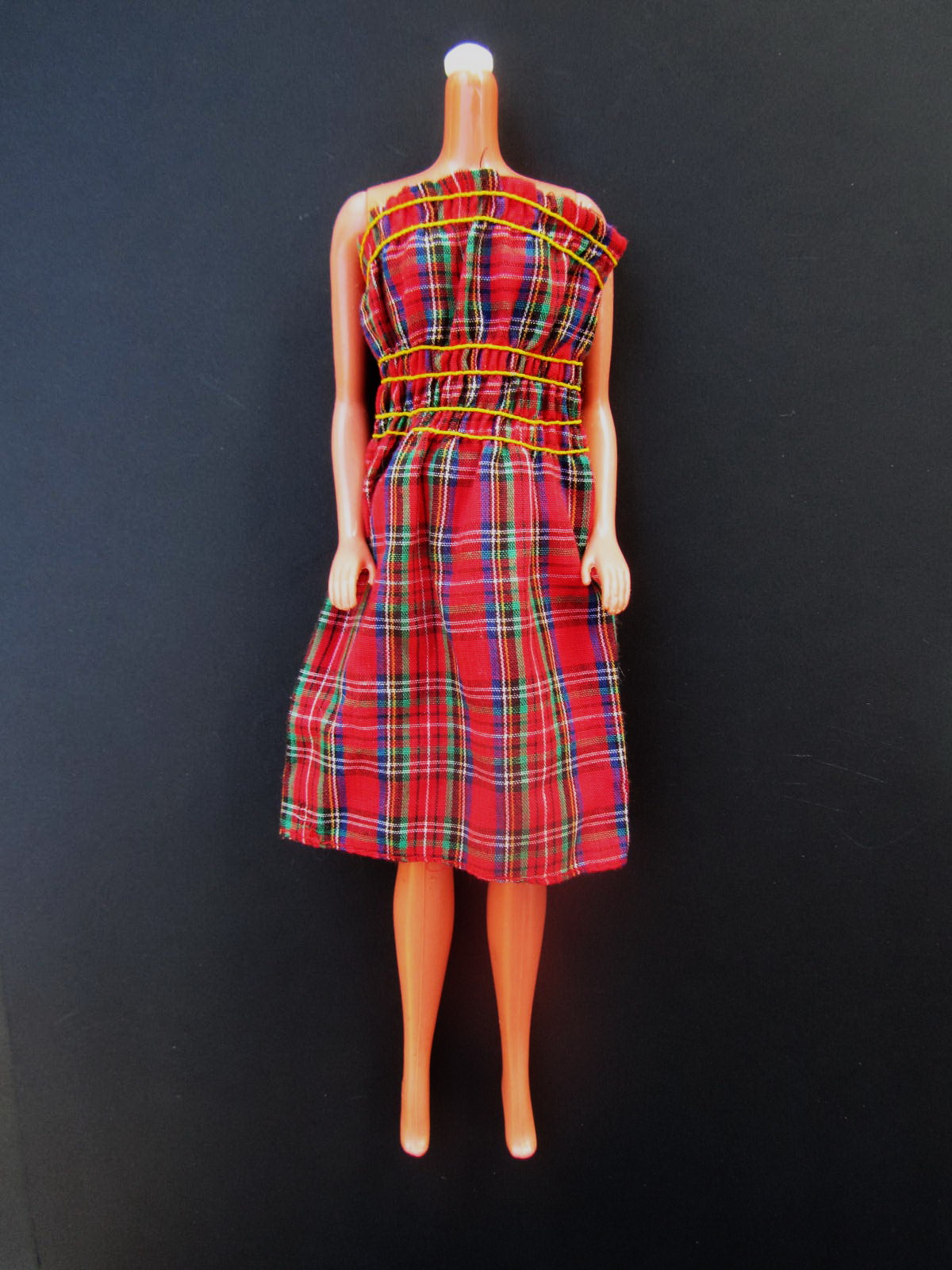RED PLAID DRESS #1913 My First Barbie Fashions (1980)