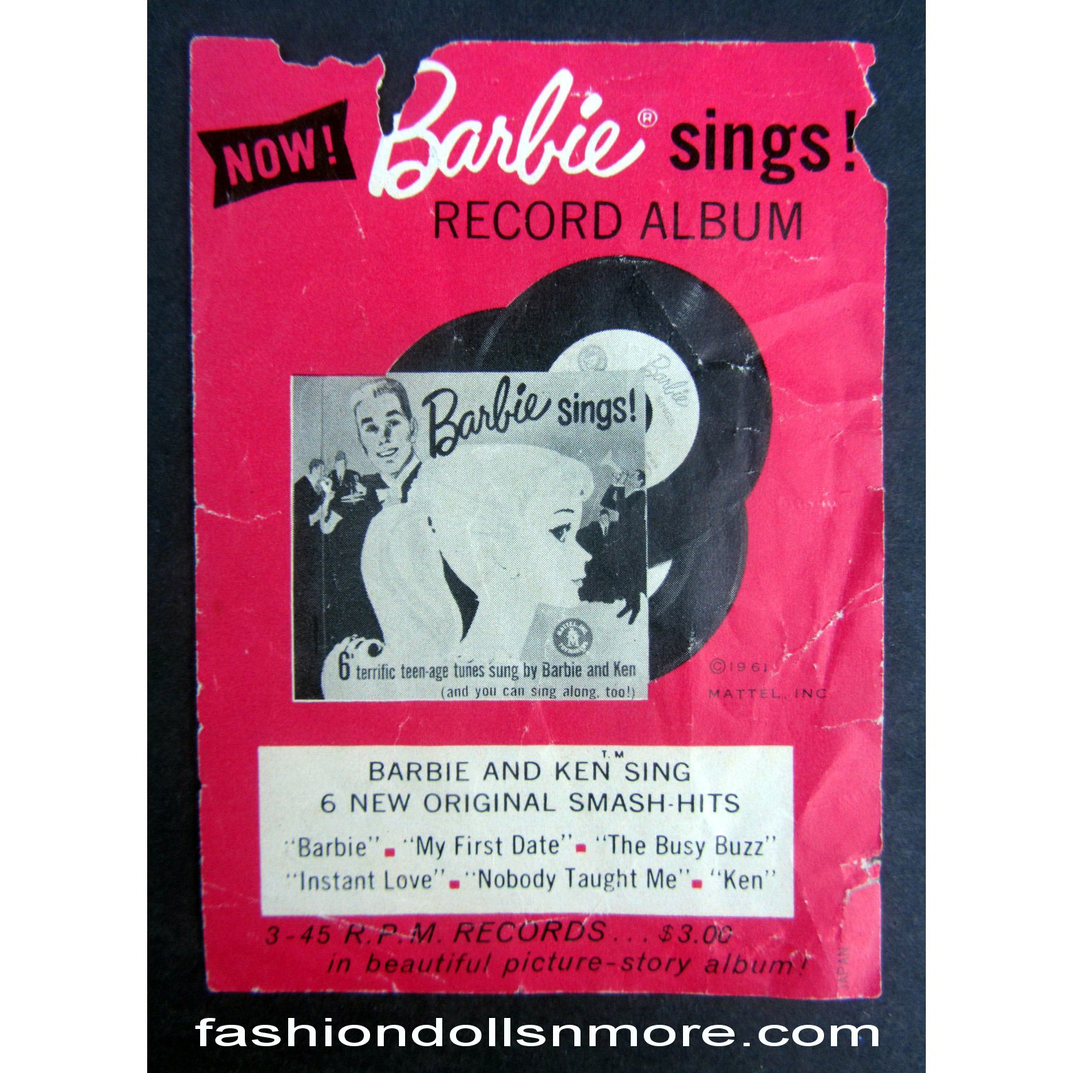 barbie-sings-record-advertsing-1961 fashiondollsnmore.com
